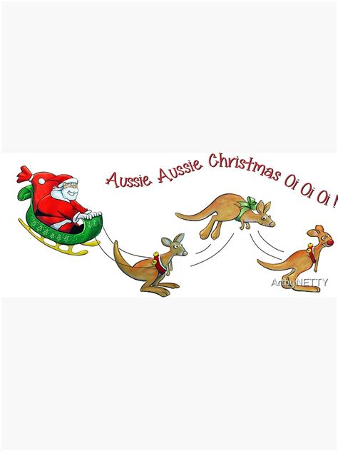 Santa In Australia With Kangaroo Sleigh Poster For Sale By Artbynetty