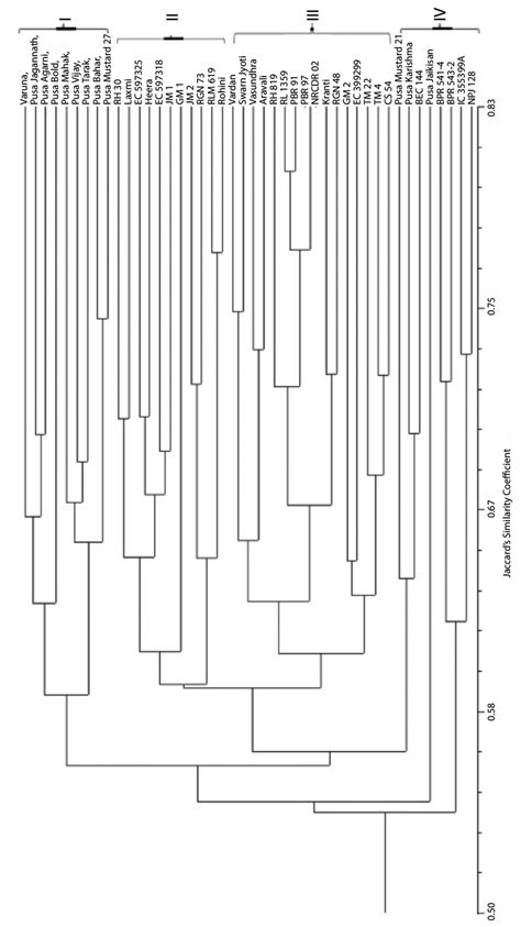 Dendrogram Showing Jaccards Dissimilarity Produced Using Upgma Cluster
