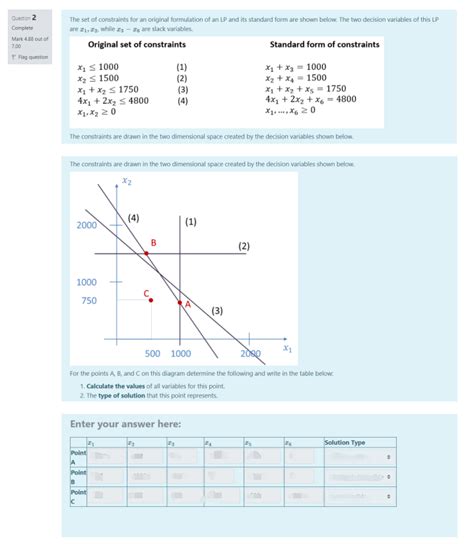 Solved The Set Of Constraints For An Original Formulation Of