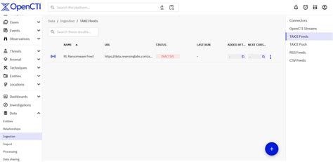 Set Up Reversinglabs Taxii Feeds In Opencti Reversinglabs Documentation