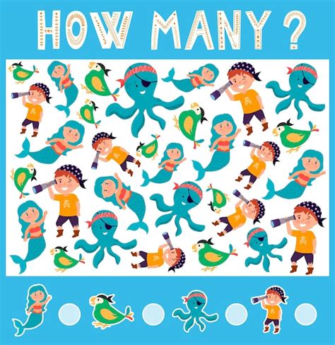 Premium Vector Count All Pirate Elements And Write The Number Into