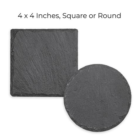 Personalized Square Slate Coaster Engraved With Text Or Logo