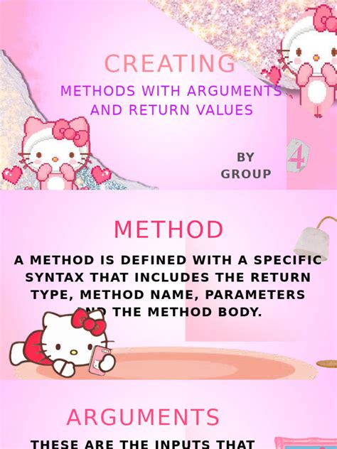 Creating Methods With Arguments And Return Values 1 1 Pdf