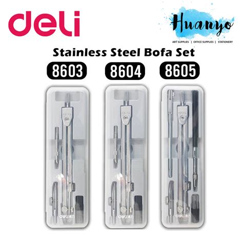 Deli Stainless Steel Bofa Compass Geometry Set Model No 8603 8604 8605
