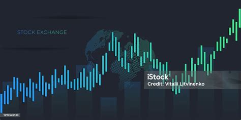 주식 시장 그래프 또는 비즈니스 및 금융 개념 보고서 및 어두운 배경에 대한 투자에 대한 외환 거래 차트 벡터 일러스트레이션