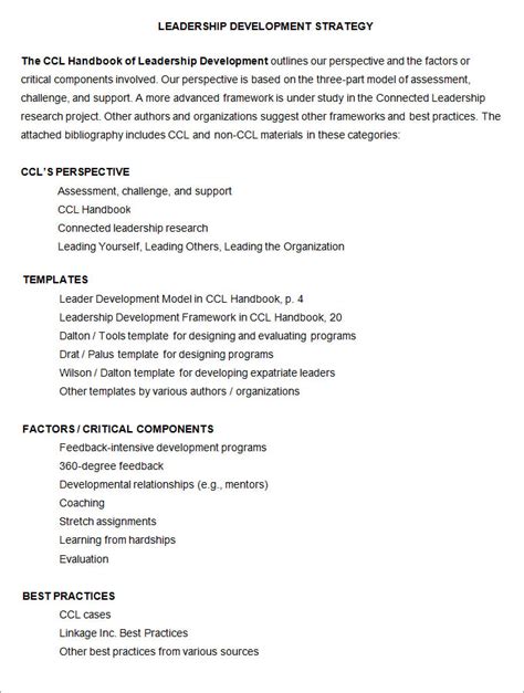 Leadership Development Program Template