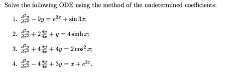 solved solve the following ode using the method of the