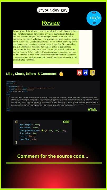 Resize Property Using Html And Css💥💫 Youtube