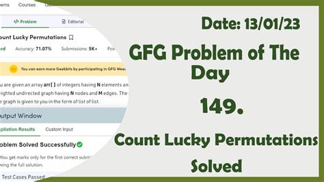 count lucky permutations c gfg daily problem youtube
