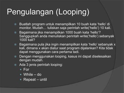 Materi Perulangan Looping Ppt