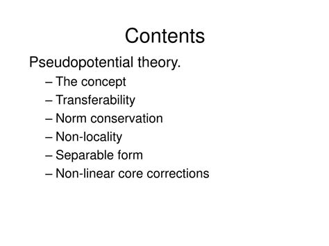 Ppt Introduction To The Theory Of Pseudopotentials Powerpoint Presentation Id685218