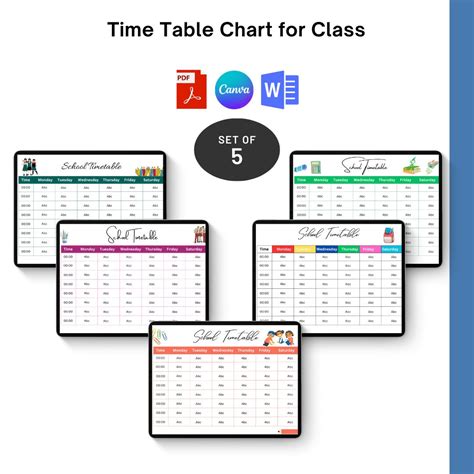 Time Table Chart For Class Printable Template Pdf Word