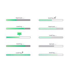 Loading bar icons load progress indicator Vector Image