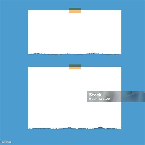 빈 제곱 메모장 페이지와 테이프 베이지 색 스티커 테이프로 붙어 있는 종이에 주의 하십시오 0명에 대한 스톡 벡터 아트 및 기타