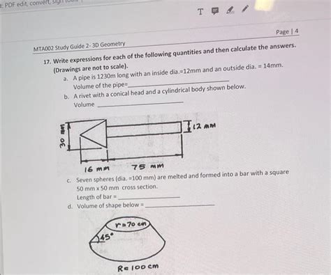 Solved 17 Write Expressions For Each Of The Following