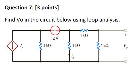Solved Question 7 3 ﻿points Find Vo In The Circuit Below