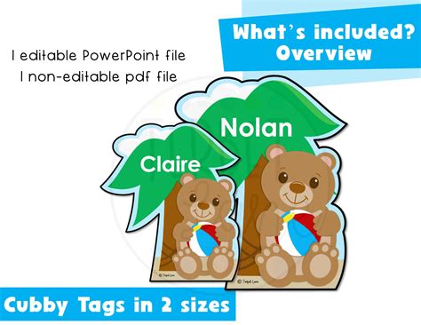 Editable Summer Bear Cubby Tags Summer Cubby Name Tags Made By Teachers