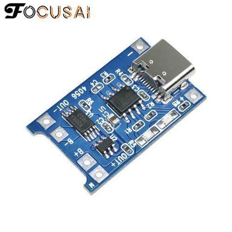 Focusai Tc4056a Lithium Battery Charger Module Charging Board 18650 Type C Usb 5v 1a Dual