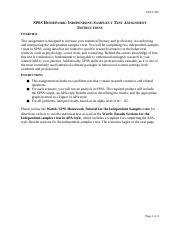 PSYC SPSS Docx PSYC SPSS HOMEWORK INDEPENDENT SAMPLES T TEST ASSIGNMENT