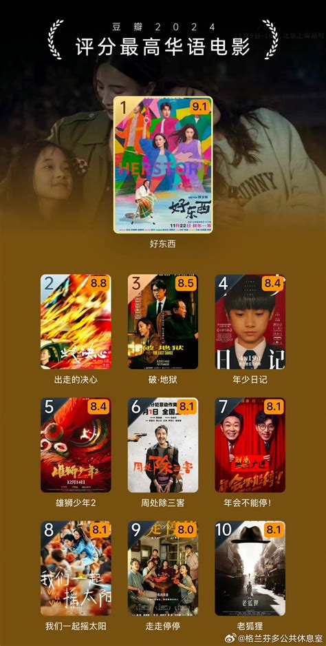 豆瓣2024年度电影榜单出炉！豆瓣新浪新闻