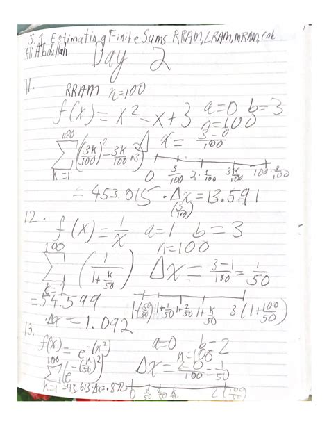 Day 2 5 1 Estimating Finite Sums Studocu