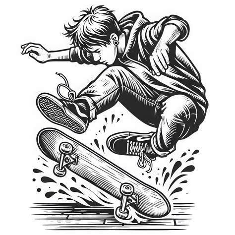 Skater Vykonáva Kickflip Maľovanka Zadarmo