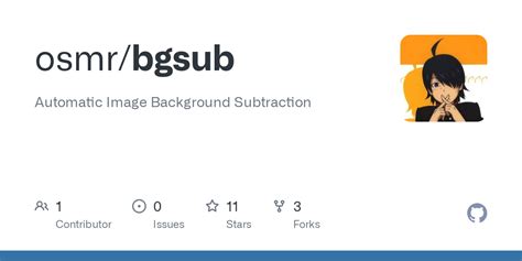 Github Osmr Bgsub Automatic Image Background Subtraction