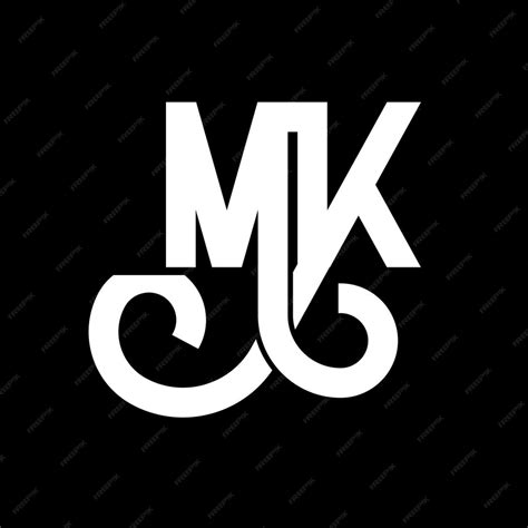 Mk 로고 문자 디자인 초기 글자 Mk 로고 아이콘 추상적인 글자 Mk 미니멀 로고 디자인 템플릿 M K 글자 디자인 터 검은색