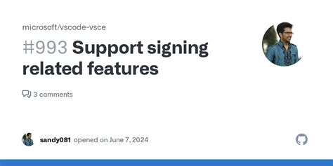 Support Signing Related Features · Issue 993 · Microsoftvscode Vsce