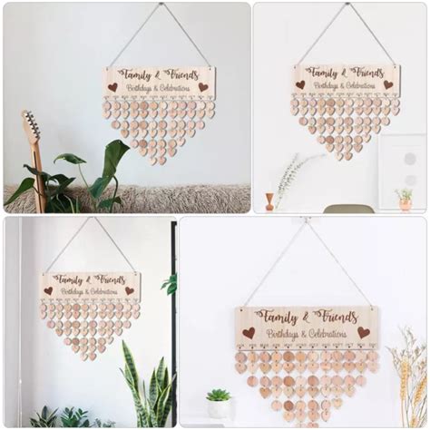 TARGA RICORDO COMPLEANNO Famiglia Vintage Legno Per Calendario Mamma RO