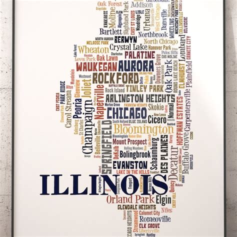 Illinois Poster Etsy