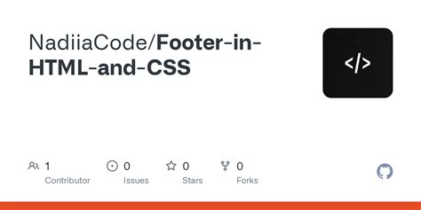 GitHub NadiiaCode Footer In HTML And CSS