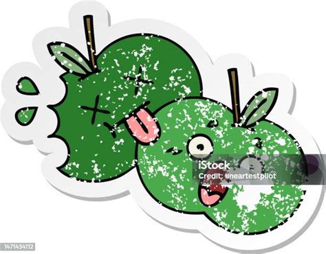 귀여운 만화 사과의 고민 스티커 0명에 대한 스톡 벡터 아트 및 기타 이미지 0명 건강한 생활방식 과일 Istock