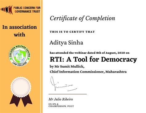 Aditya Sinha On Linkedin Rti Webinar Goodgovernance Transparency