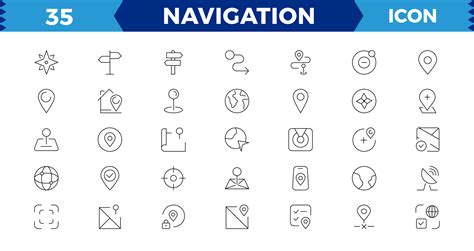 Navigation Iconlocation Icon Set Containing Map Map Pin Gps