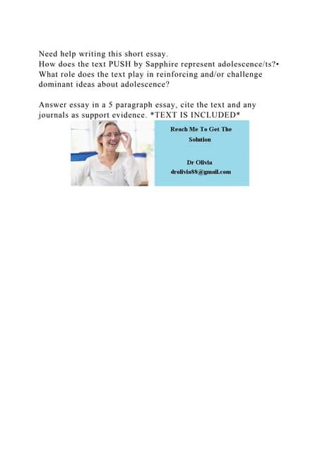 Need Help Writing This Short Essay How Does The Text Push By Sappdocx