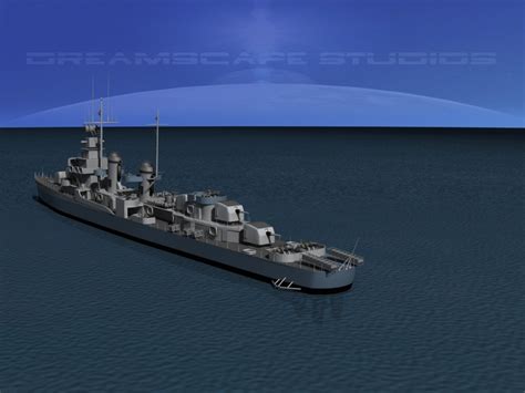 Anti Aircraft Fletcher Class Destroyers 3d Model
