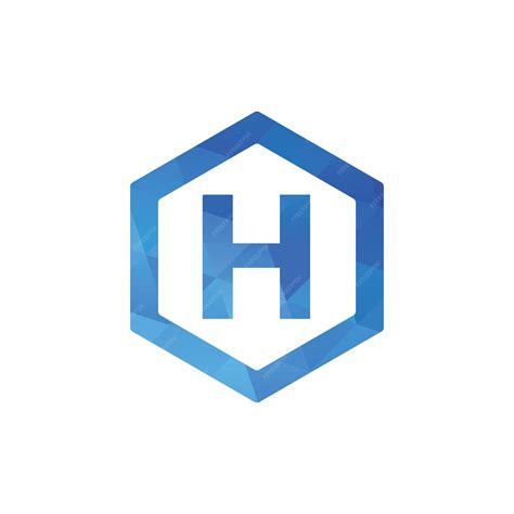 Premium Vector H Letter With Hexagon Shape Polygon Logo Monogram Design In Blue Color Vector Eps