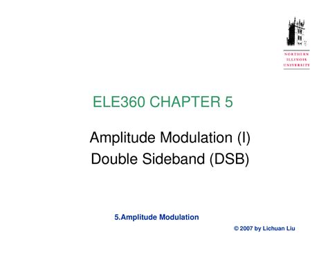 Amplitude Modulation 1 Double Sideband Dsb Ele 360 Docsity