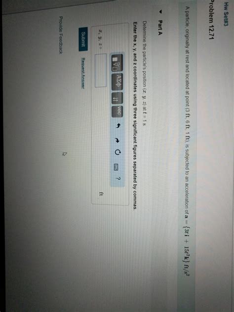 Solved Hw Set3 Problem 1271 A Particle Originally At Rest