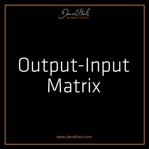 3output Input Matrix Daniel Hoch