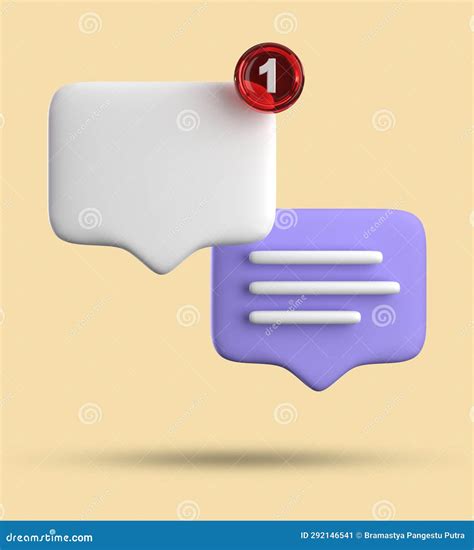 3d rendering of speech bubble with notification icons stock