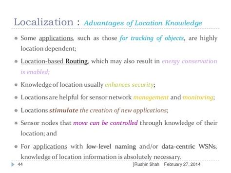 localization and management of sensor networks