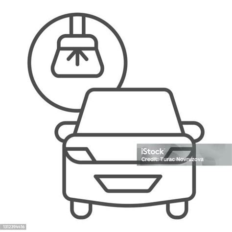 자동차와 브러시 얇은 라인 아이콘 세차 개념 흰색 배경에 세차 표지판 모바일 개념과 웹 디자인을위한 윤곽 스타일세차장 아이콘 벡터 그래픽 검은색에 대한 스톡 벡터 아트 및