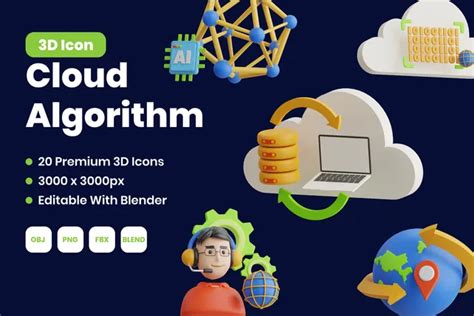 Premium Cloud Algorithm 3d Illustration Pack From Design And Development