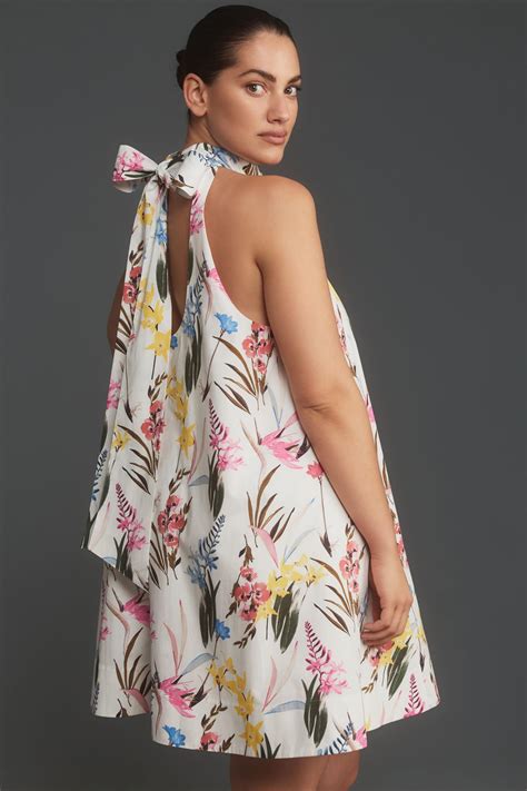 Maeve의 Lucey 홀터 포플린 미니 드레스 앤트로폴로지 한국 공식 스토어 유니크한 여성 패션 및 라이프스타일 편집샵 200개이상의 프리미엄 브랜드 여성 의류