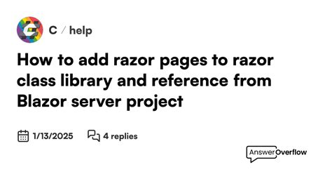 How To Add Razor Pages To Razor Class Library And Reference From Blazor