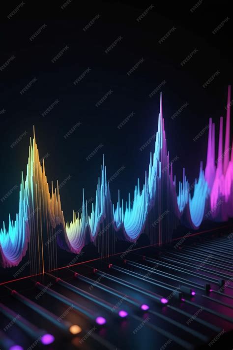 Premium Photo Colorful 3d Audio Spectrum Visualization Vertical Composition