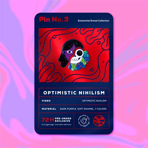 Limited Edition Optimistic Nihilism Pin The Kurzgesagt Shop