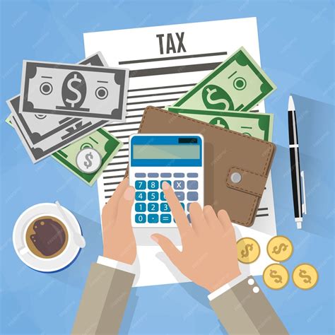 Ilustración De Pago De Impuestos Vector Premium